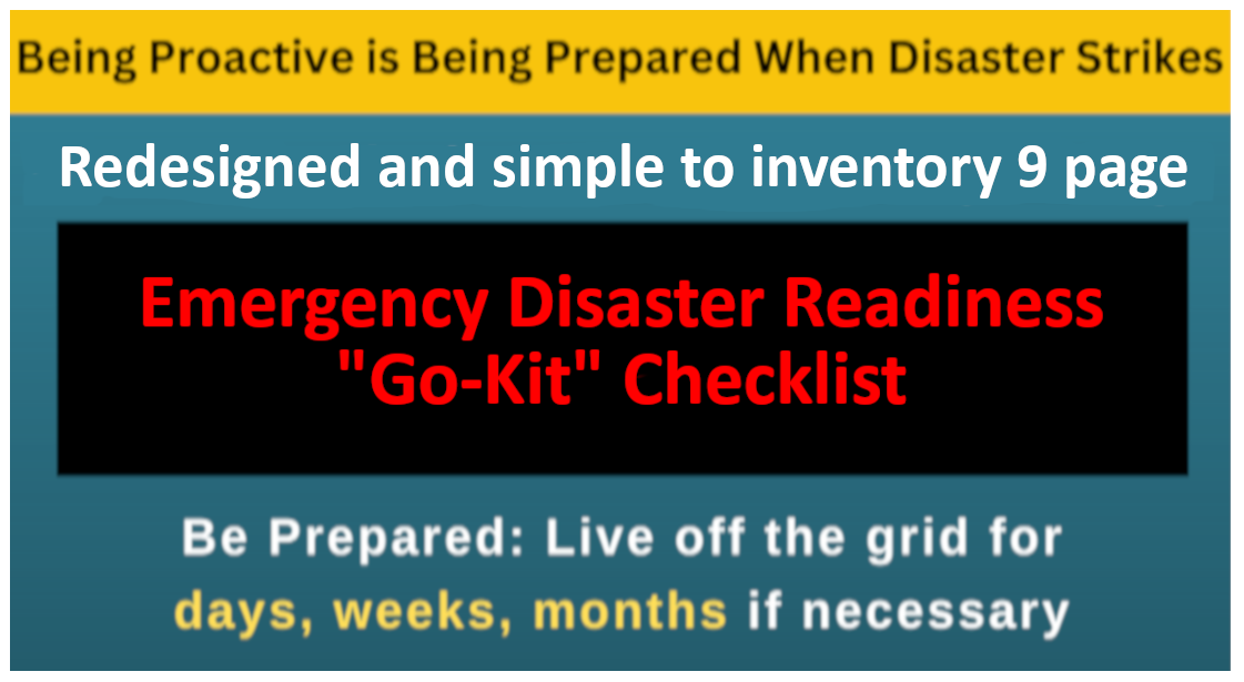 Preppers Readiness Go-Kit Checklist Redesigned & Simple to Inventory ...